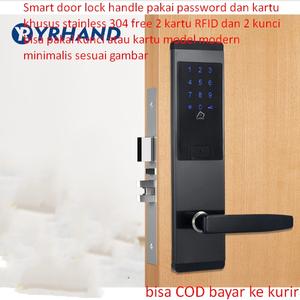 Jual NEW Smart door lock handle pakai password dan kartu khusus ...