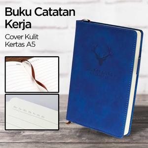 Jual Buku Catatan Harian Notebook Cover Kulit 180 Lembar A5 Biru Tua ...