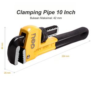 Jual Kunci Pipa Clamping Pipe Wrench Adjustable High Hardness 10 Inch ...