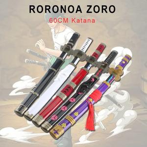 Jual 3Pc Roronoa Zoro Katana 60Cm Sword Cosplay Weapons Wooden Sword E ...