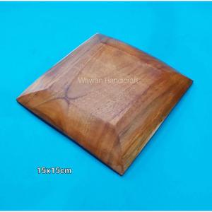 Jual Piring kayu/piring cekung/piring saji/placemat kayu jati 15x15cm ...