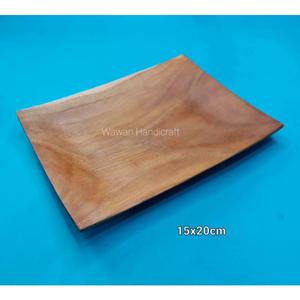 Jual Piring kayu/piring cekung/piring saji/placemat kayu jati 15x20cm ...