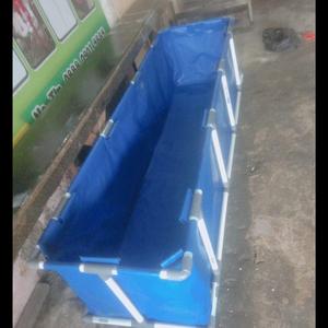 Jual kolam rangka pipa fullset 200x50x50cm PVC ORCHID plus drat pembua ...