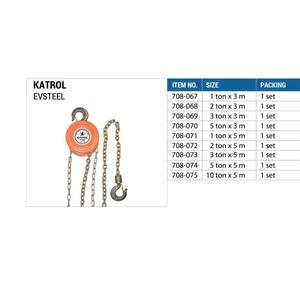 Jual - Chain Block 3 Ton 3 Meter EVSTEEL Katrol Takel Kerekan Manual ...