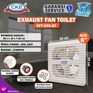 Jual Exhaust Fan Toilet CKE EFT-006-ST 6 Inch Eksos Dinding Blower ...
