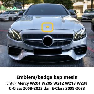 Jual Mercedes W204 W205 W212 W213 Hood Emblem Logo Mesin Depan Mercy C ...