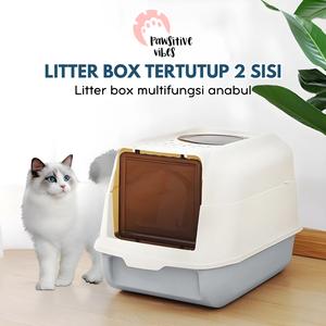 Promo Litter Box Tertutup Dengan 2 Sisi Pintu - Bak Pasir Kucing Free ...