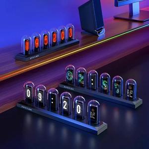 Jual RGB Nixie Tube Clock LED Glows DIY Analog Digital IPS Color Screen ...