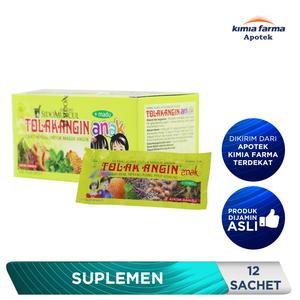 Jual TOLAK ANGIN ANAK CAIR DUS 12 SACHET / HERBAL MASUK ANGIN ANAK ...