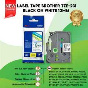 Jual Label Tape Casette Original TZe-231 TZE231 Tze 231 12mm Black On ...