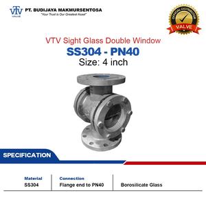 Jual VTV Sight Glass Double Window SS304 PN40 - 4 Inch - Jakarta Barat ...