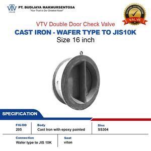 Jual VTV Double door check valve Cast Iron JIS 10K - 16 Inch - Jakarta ...