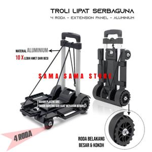Jual Trolli Lipat 4 Roda Aluminium ABS Foldable Trolley Murah 4 Wheels ...