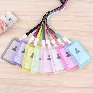 Jual Name Tag Gantung ID Card Holder Transparan Vertikal - Pink - Kota ...