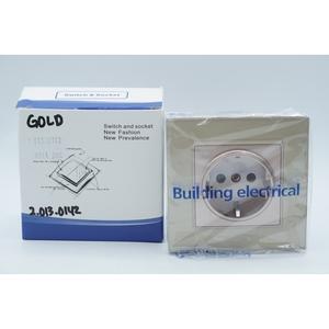Jual Saklar Soket Dinding Gold Wall Power Socket Plug Glass Panel ...