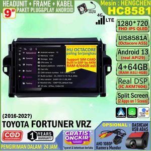 Jual Paket Headunit Android 9 inch + Frame + Soket PNP Toyota Fortuner ...