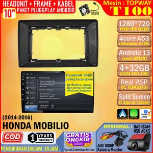 Jual Paket Headunit Android 10 inch + Frame + Soket PNP Honda Mobilio ...
