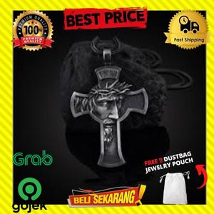 Jual KALUNG PRIA WANITA TALI HITAM LIONTIN YESUS SALIB UNISEX TITANIUM K126 - Kota Surabaya ...