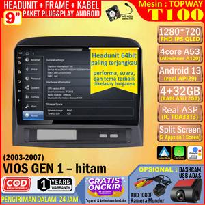 Jual Paket Headunit Android 9 inch + Frame + Soket PNP Toyota Vios Gen ...