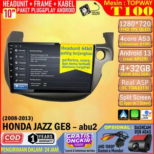 Jual Paket Headunit Android 10 inch + Frame + Soket PNP Honda Jazz GE8 ...