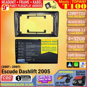 Jual Paket Headunit Android 9 inch + Frame + Soket PNP Suzuki Escudo ...