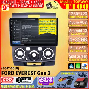 Jual Paket Headunit Android 9 inch + Frame + Soket PNP Ford Everest Gen ...