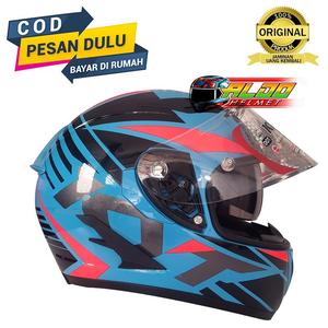 Jual Kyt / Helm Kyt Falcon Fr Radiant Sky Blue Fuxia Flat Visor Kyt ...