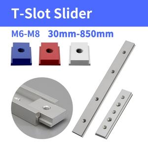 Jual Aluminum Woodworking T Track Slot Slider M6/M8 30mm-450mm 30 Type ...