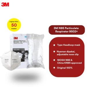 Jual 3M 9502+ Masker N95 particulate respirator Face mask KN95 (50 mas ...
