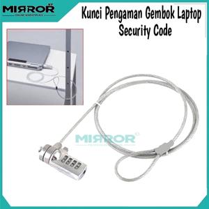 Jual Kunci Gembok Pengaman Laptop Tali Besi Pasword Code Number 4 Angka ...