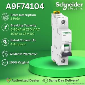 Jual Schneider MCB iC60N 1P 4A 10kA A9F74104 Best - Kota Tangerang ...