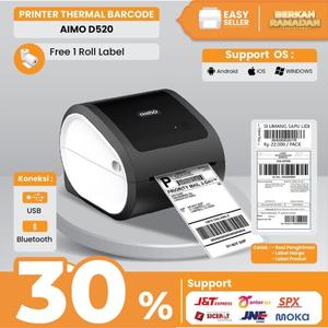 Jual Barcode Printer Thermal D520 dengan Dukungan 110MM A6 USB & Bluetooth - PRINT + KERTAS ...
