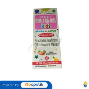 Jual PIM-TRA-KOL KIDS DEMAM & BATUK SYRUP RASA STRAWBERRY 60 ML - Kab ...