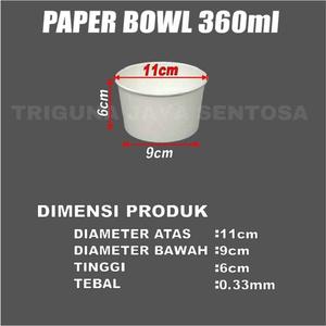 Jual Paper Bowl 360Ml Tebal Per Dus Mangkuk Tahan Microwave Mangkok Kertas - Kota Yogyakarta ...