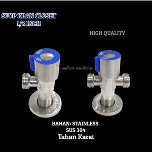 Jual Stop Kran Closet Single Double Bahan Stainless SUS 304 Dratt 1/2 ...