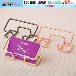 Jual Stand Card Holder Tempat Display Kartu Nama Meja Besi Unik - Perak ...