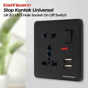 Promo Tempat Colokan Listrik Dinding Stop Kontak Universal USB UK EU US ...