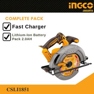 Promo Mesin Circular Saw Cordless 20V (7¼") Brushless PACK 2A INGCO ...