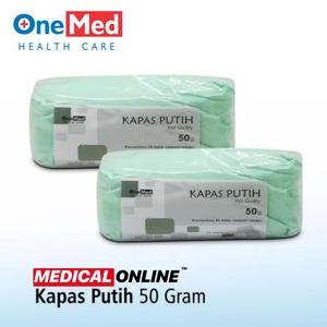 Jual KAPAS PUTIH 50GR 100GR ONEMED PEMBALUT LUKA P3K MEDICAL ONLINE ...