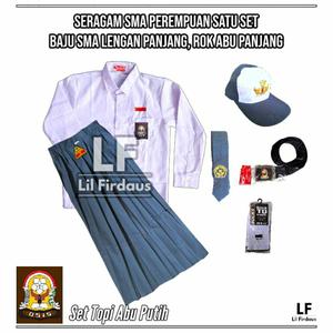 Jual NEW Seragam SMA Perempuan Satu Set - Baju SMA Lengan Panjang, Rok ...