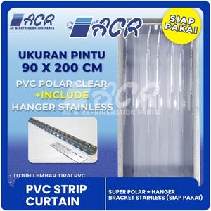 Jual Tirai PVC Strip Super Polar + Hanger Bracket Stainless (SIAP PAKAI ...