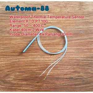 Jual PTC RTD PT100 2 Wire 30mm Waterproof Thermal Temperature Sensor ...