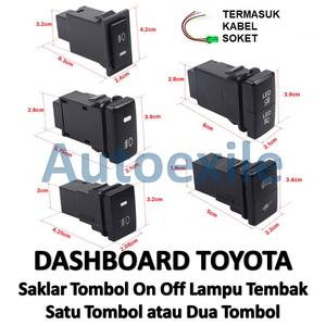 Jual Saklar Lampu Mobil Toyota Satu / Dua Switch Tombol On Off Lampu Tembak Kabut Tambahan 12V ...