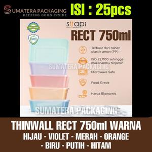 Jual THINWALL rect 750ml SUAPI warna/i isi 25pcs kotak makan medan ...