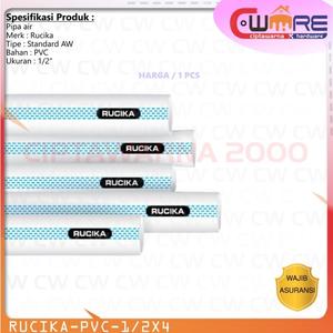 Jual Pipa PVC Standard AW 1/2" Inch x 4 Meter Pipa air ledeng PAM ...