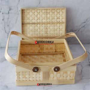 Jual Keranjang / Box Kotak Tempat Penyimpanan Anyaman Bambu Dengan ...