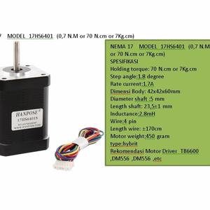 Jual nema17 stepper motor hanpose 17HS6401 1.7A hanpose Best - Kota ...