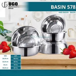 Jual UGO Basin Stainless Stell Baskom Stainless Wadah Besar Ukuran 28 ...