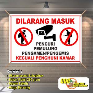 Jual Bisa COD Chek Dulu SPANDUK DILARANG MASUK PENGAMEN PEMULUNG AREA ...