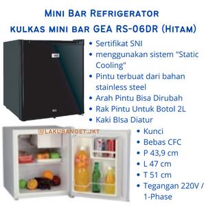Jual CRNA MINI BAR REFRIGERATOR GEA RS-06DR (HITAM) / KULKAS MINI BAR ...